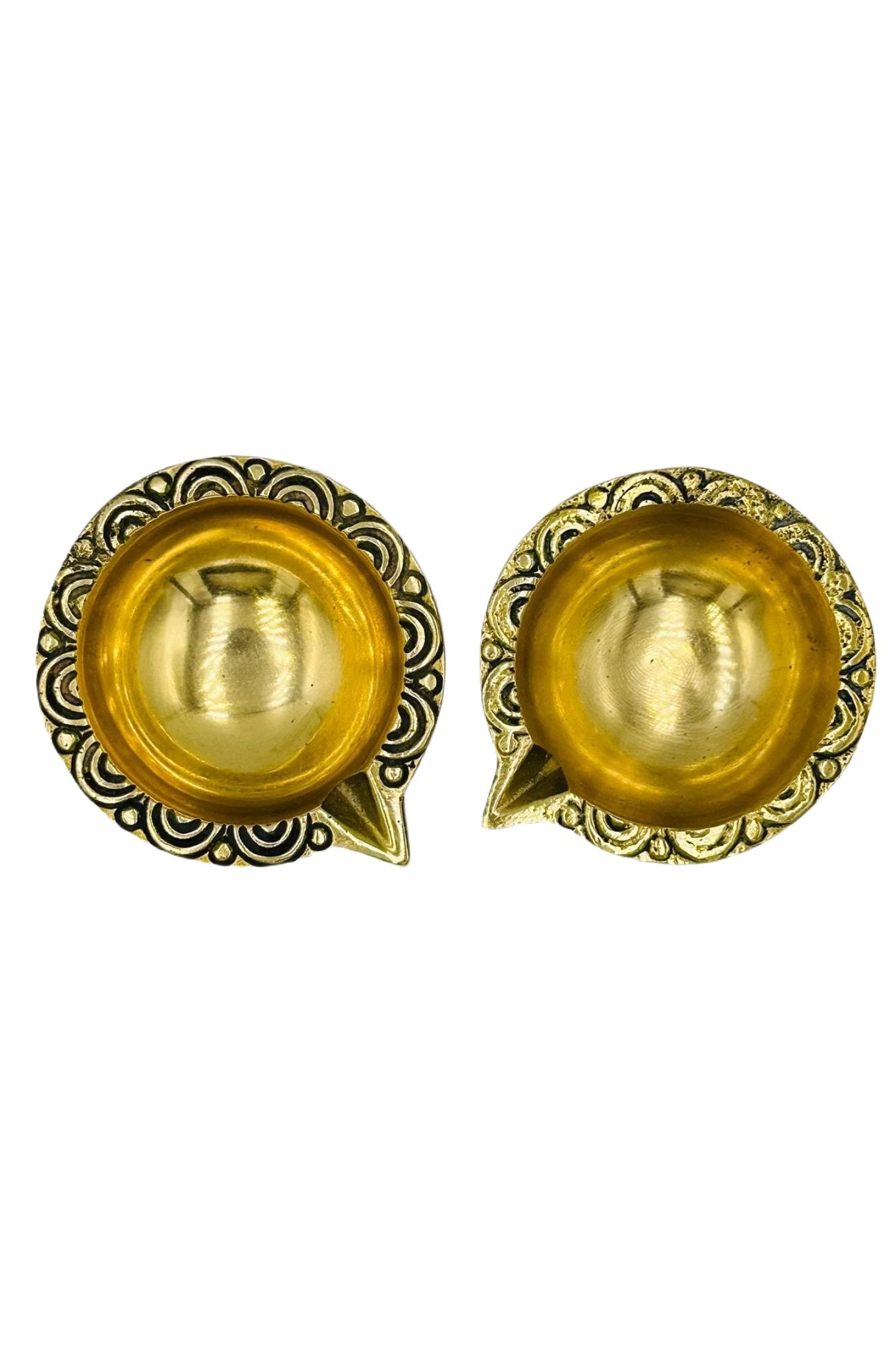 Brass Diyas with Nagas Work (Set of 2) | Swadesh Souq | UAE ...