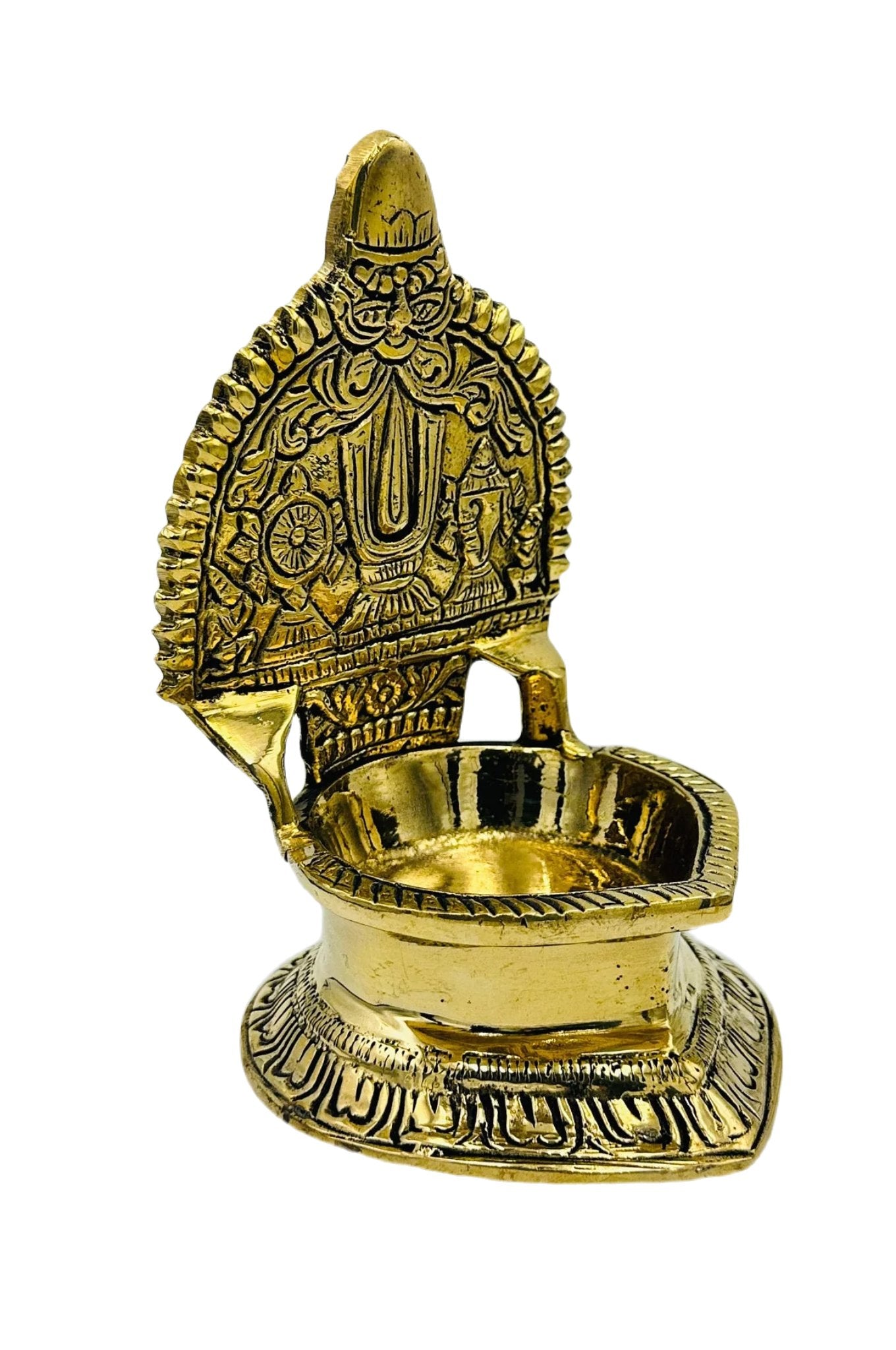 Pure Brass Shanku Chakram & Namam Diya | SwadeshSouq | UAE– swadeshsouq.com